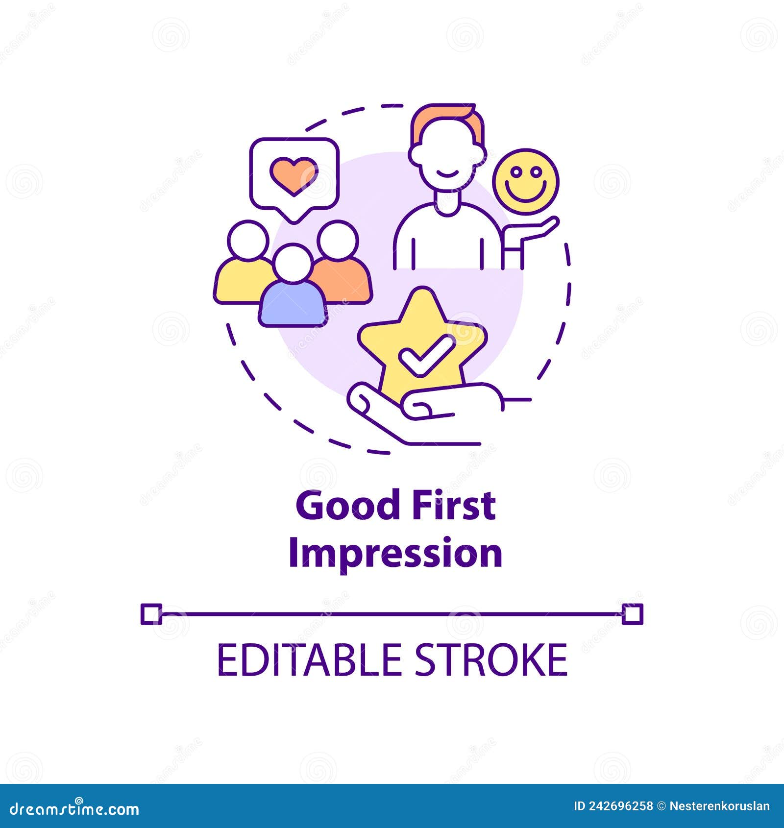 Good First Impression Concept Icon Stock Vector - Illustration of line ...