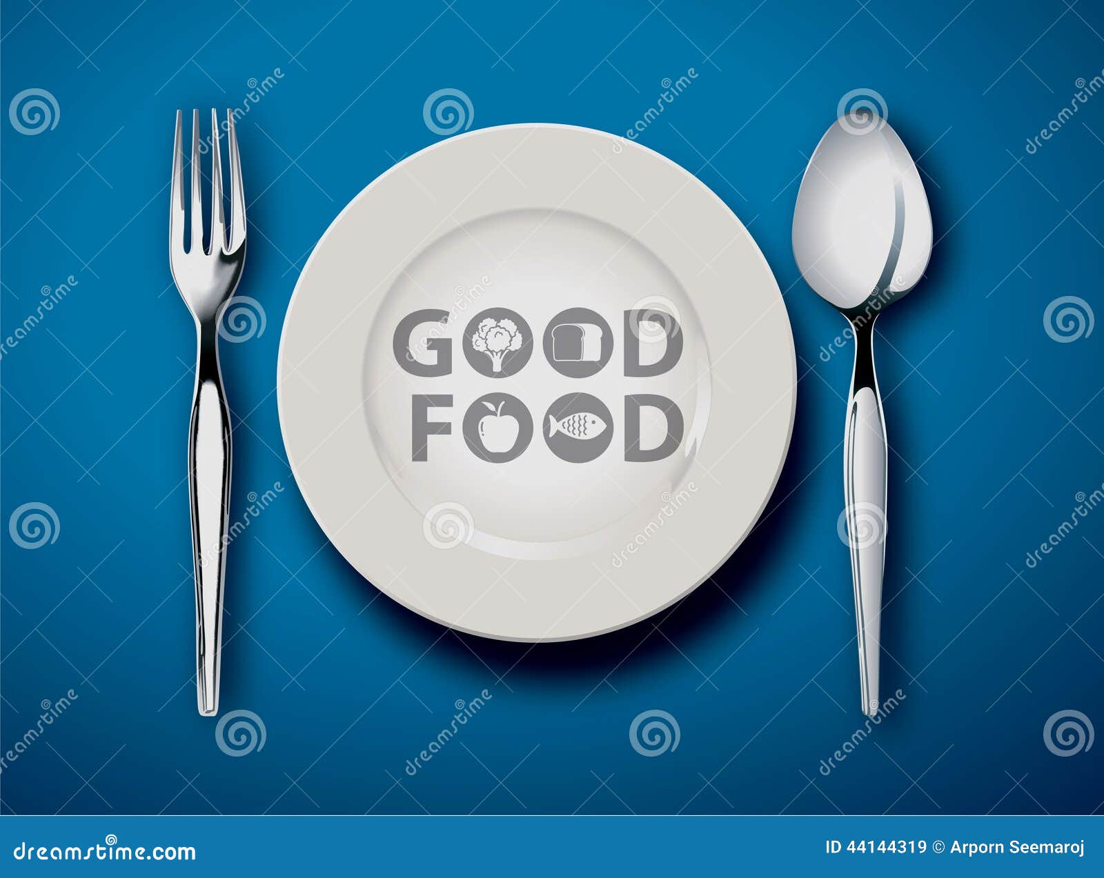 Good Food Is Good Mood Poster With Assorted Vegetables And Fruits ...