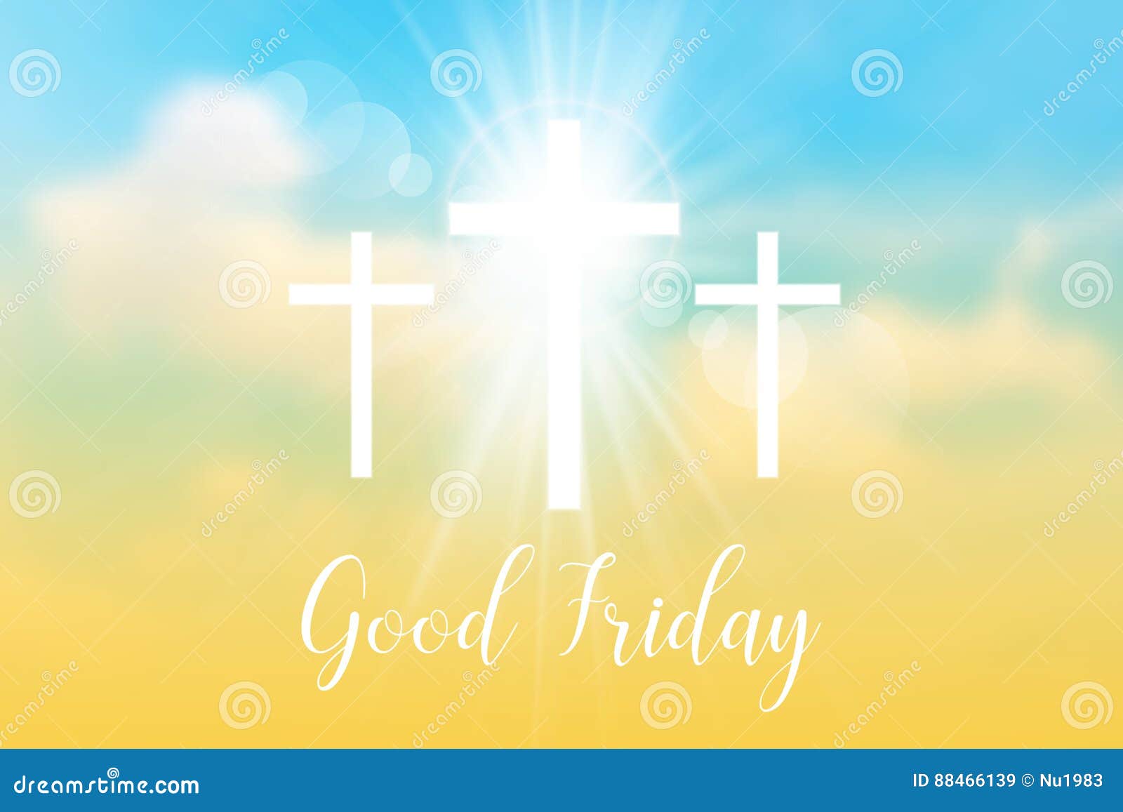 Good Friday. Background with White Cross and Sun Rays Stock Vector ...