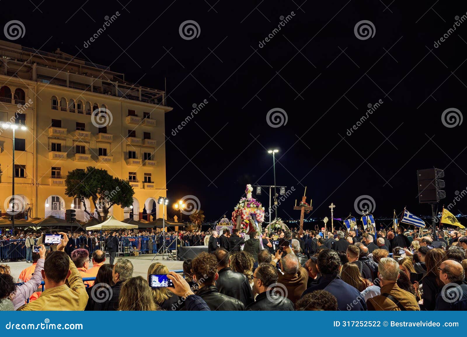 Good Friday Orthodox Easter Epitaph Procession. Crowd Attending the ...