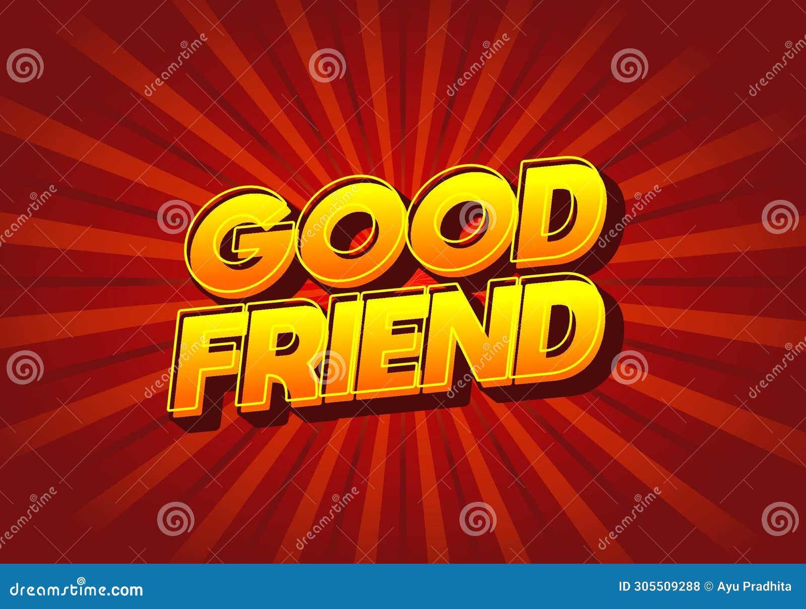 Good Friend. Text Effect in 3D Look with Gradient Purple Yellow Color ...