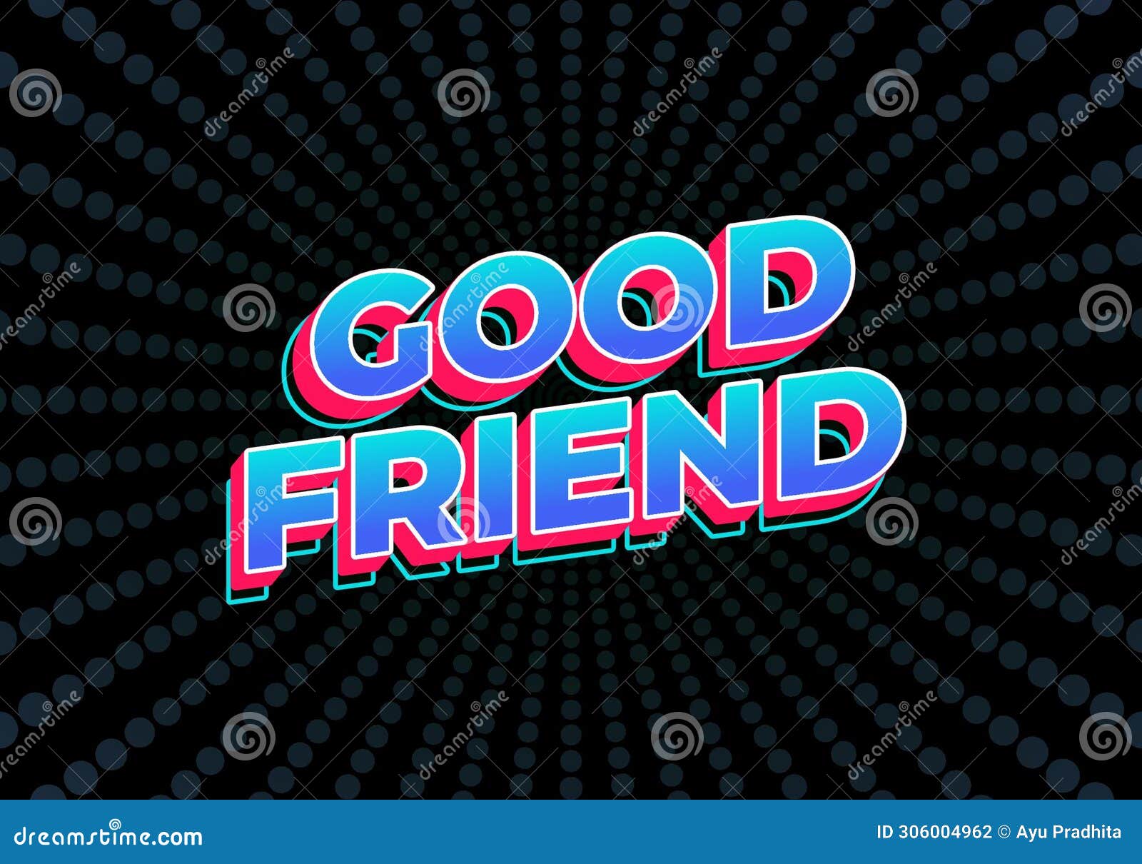 Good Friend. Text Effect in 3D Look with Gradient Purple Yellow Color ...