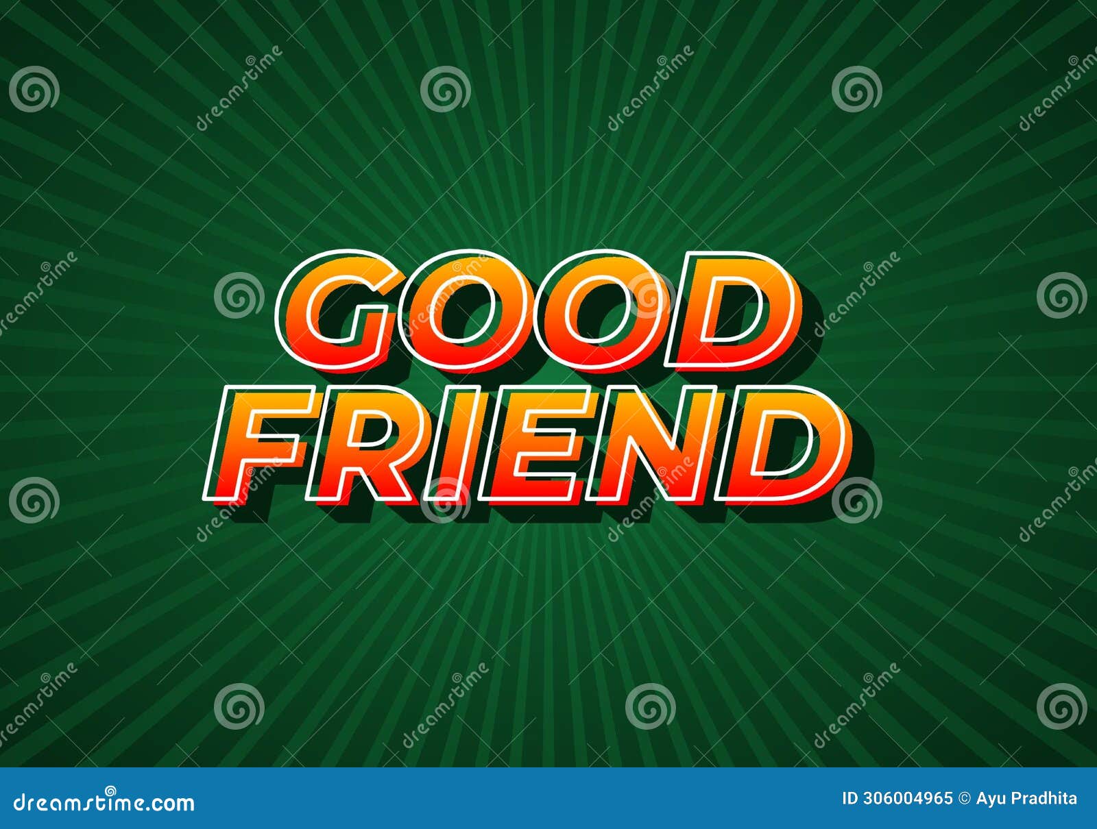 Good Friend. Text Effect in 3D Look with Gradient Purple Yellow Color ...