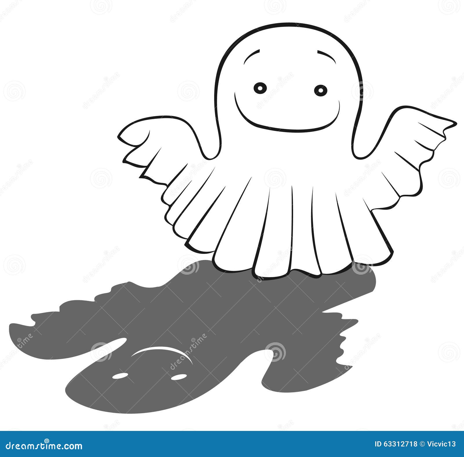 Good Ghost. Child S Drawing. Stock Vector - Illustration of cute, child ...