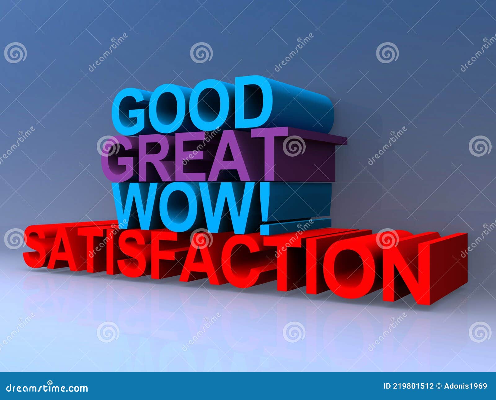 Good Great Wow Satisfaction on Blue Stock Illustration - Illustration ...