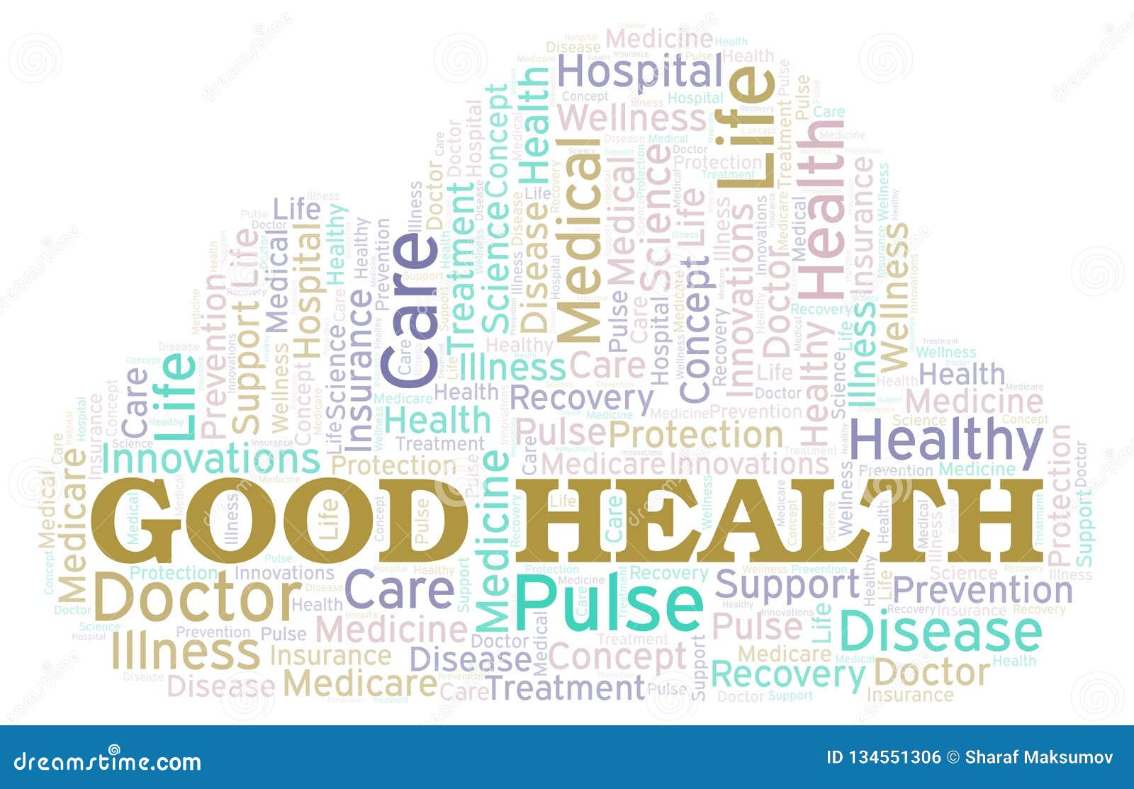Good Health word cloud stock illustration. Illustration of background ...