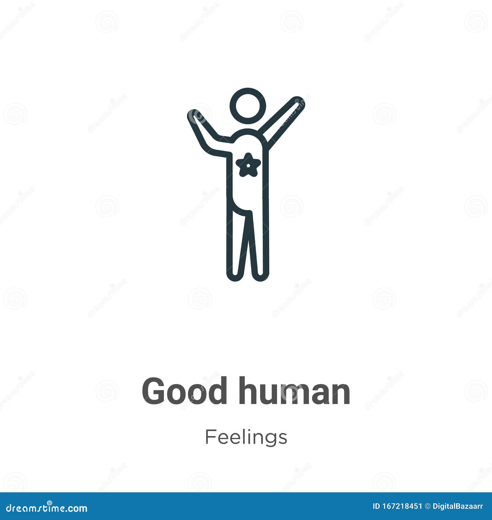 Good Human Outline Vector Icon. Thin Line Black Good Human Icon, Flat ...