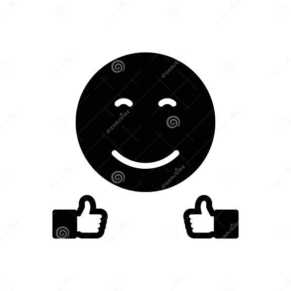 Black Solid Icon for Good, Excellent and Favorable Stock Vector ...