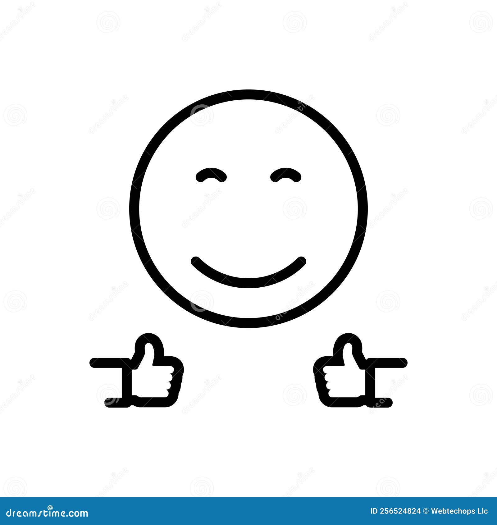 Black Line Icon for Good, Excellent and Favorable Stock Vector ...