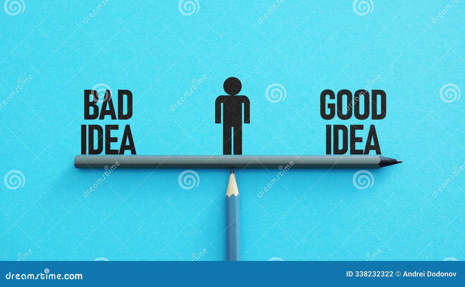 Good Idea and Bad Idea are Shown Using the Text Balancing on the Scales ...