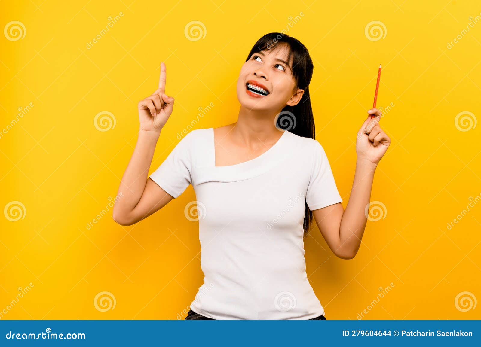 Idea, Good Idea, Good Brain Smart Woman Looking Far Thinking of Good ...