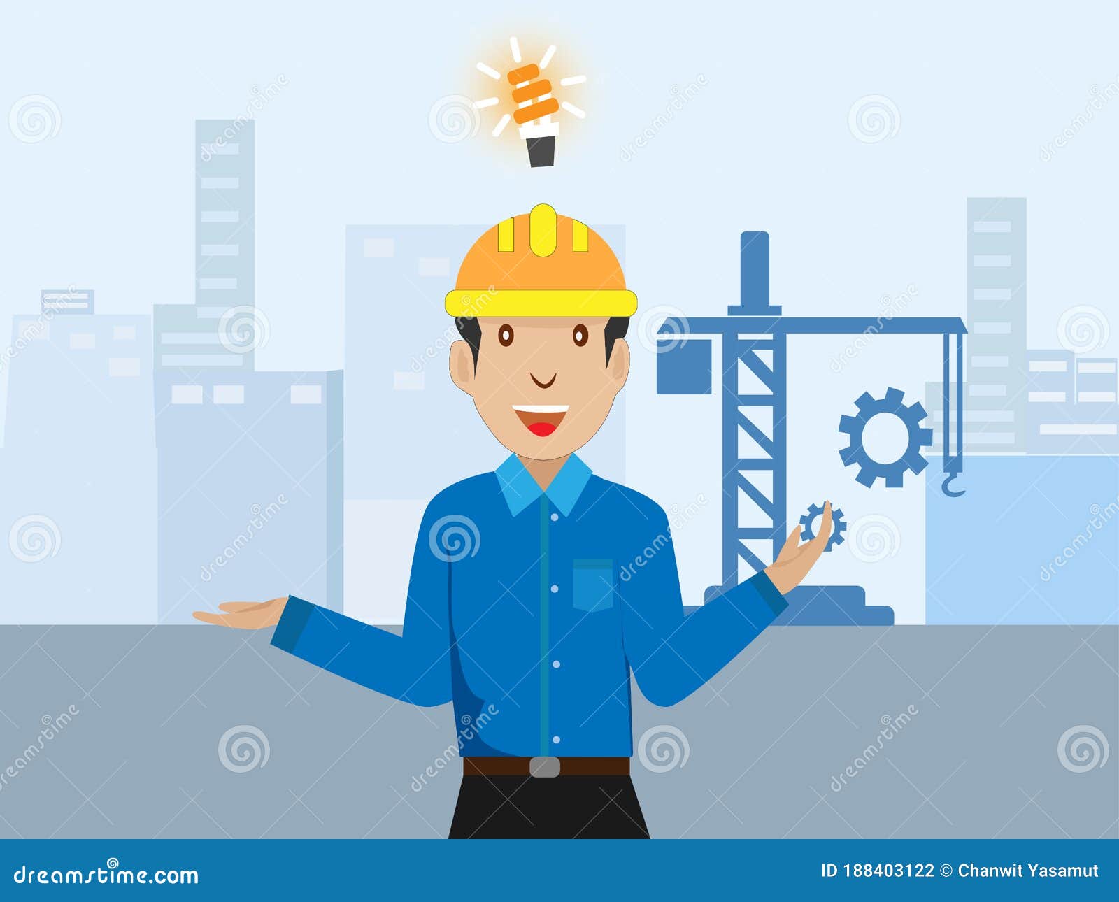 Good Idea. Engineer Smile Out and Have the Concept of Problem Solving ...