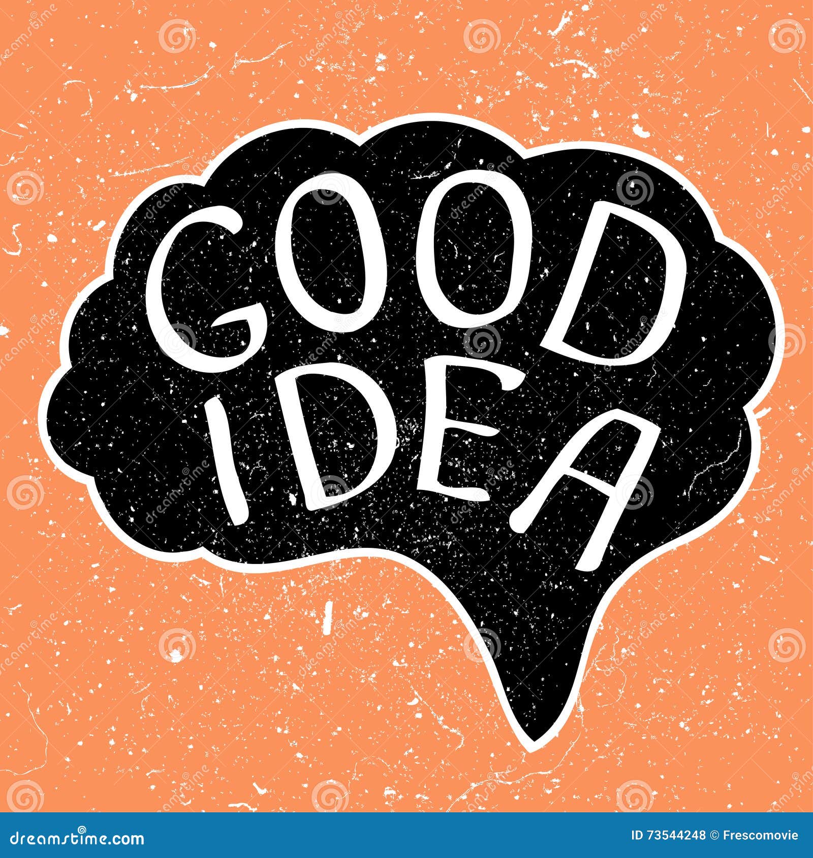 Good Idea text stock vector. Illustration of brainstorm - 73544248