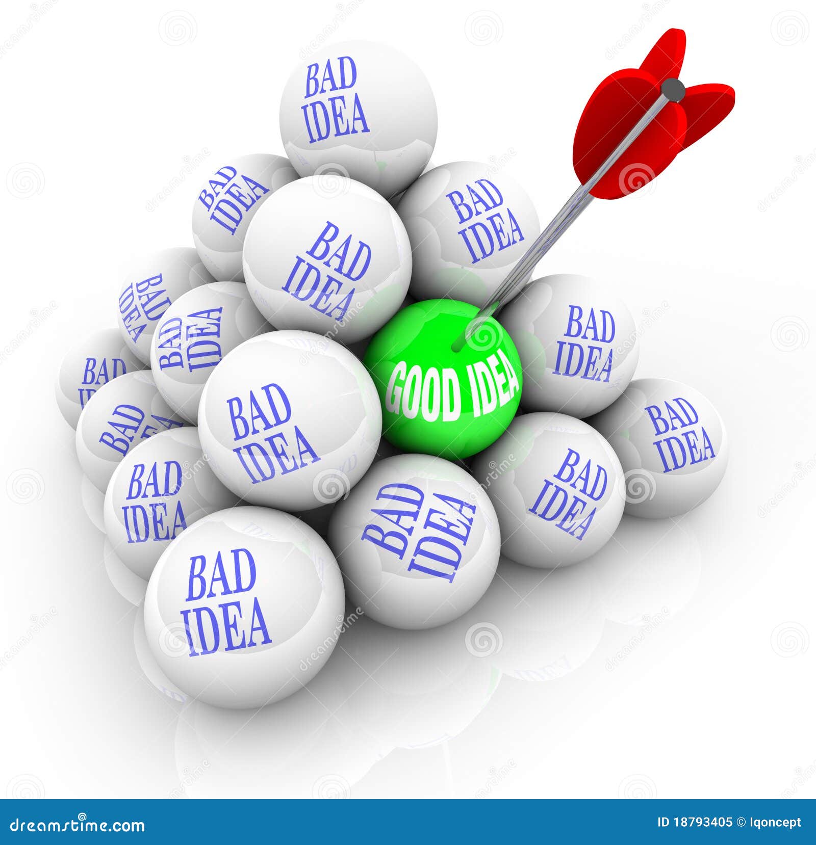 Good Idea Vs Bad Ideas - Successful Creativity Stock Illustration ...