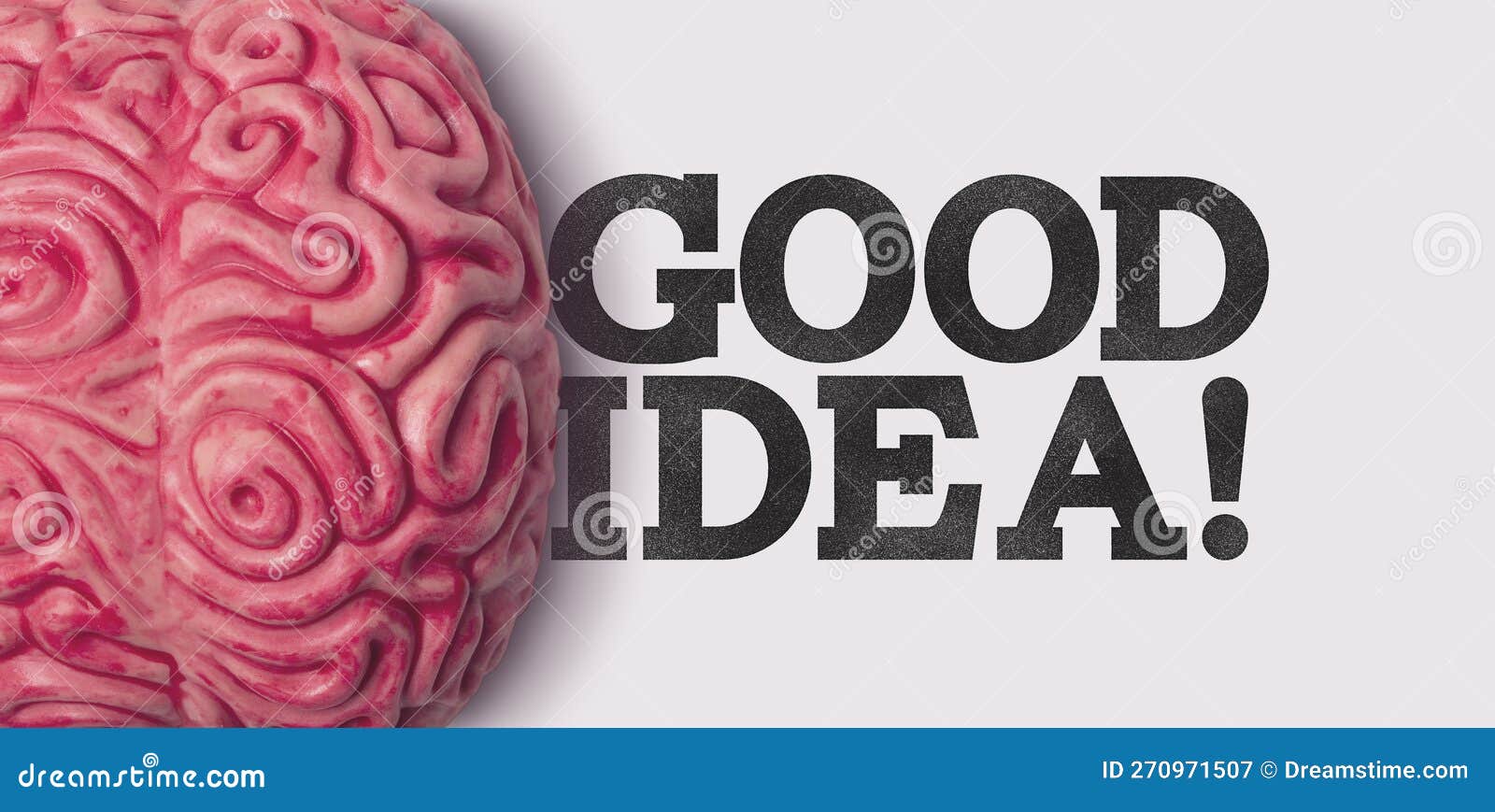 Good Idea Word Next To a Human Brain Model Stock Image - Image of think ...
