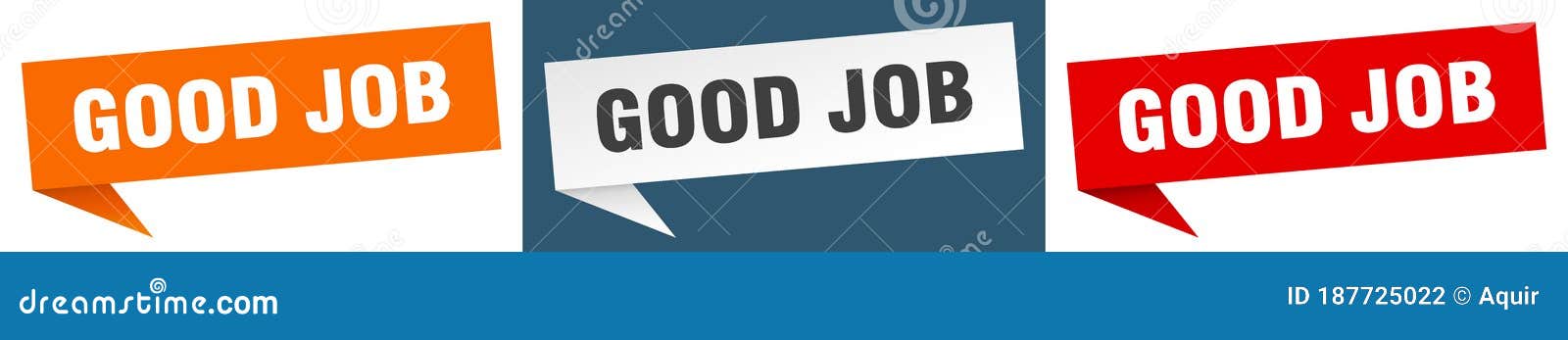 Good Job Banner. Good Job Speech Bubble Label Set Stock Vector ...