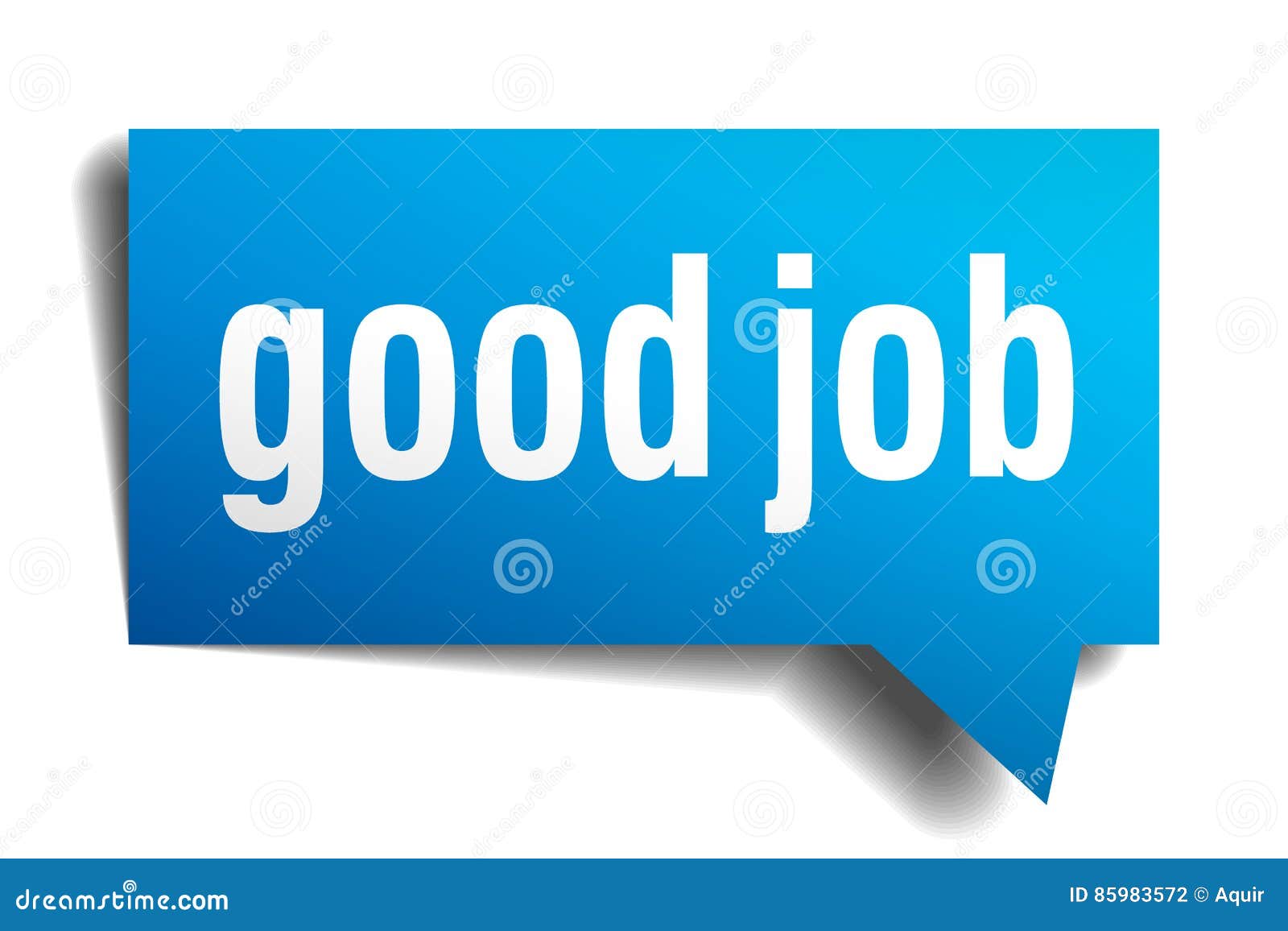 Good Job Blue 3d Realistic Speech Bubble on White Stock Vector ...