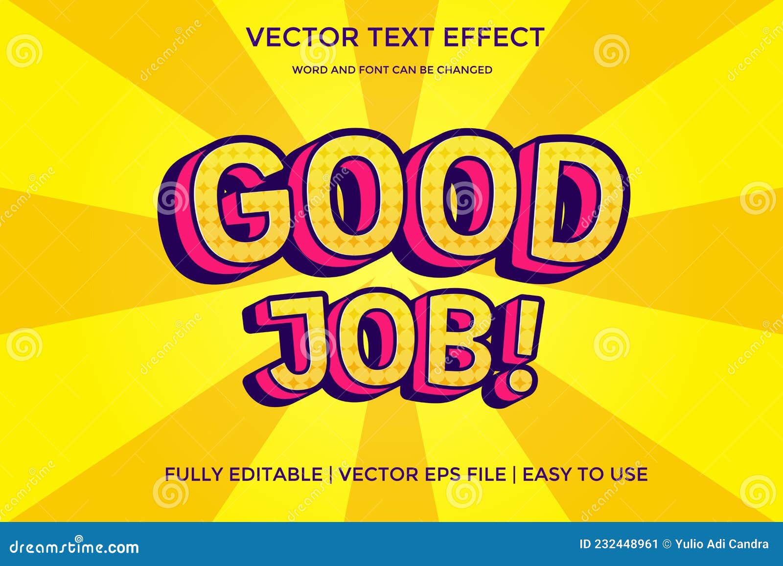 Good Job Cartoon Vector Text Effect Editable Stock Vector ...