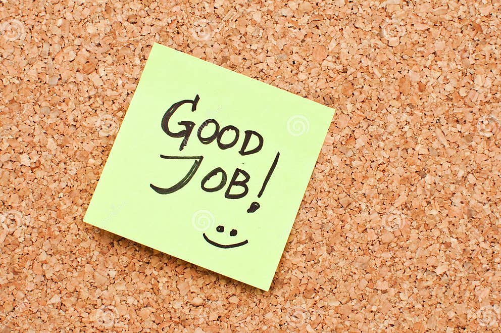 Good job note stock photo. Image of communication, concept - 26148328