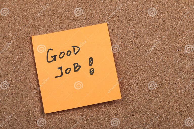 Good job note stock photo. Image of concept, adhesive - 42187436