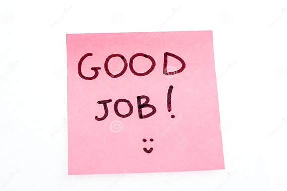 Good job note stock image. Image of sticky, white, positivity - 45331859