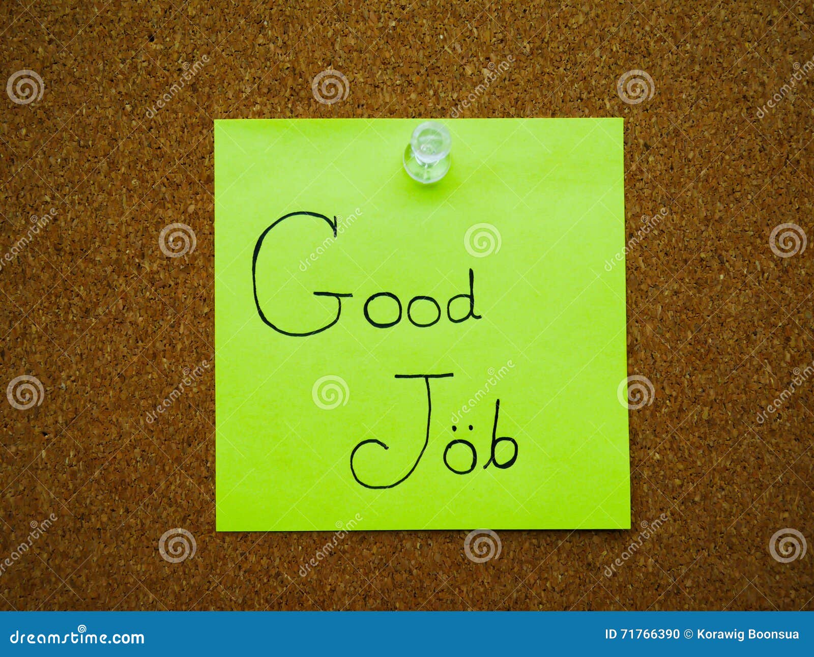 Good job in post note stock photo. Image of expression - 71766390