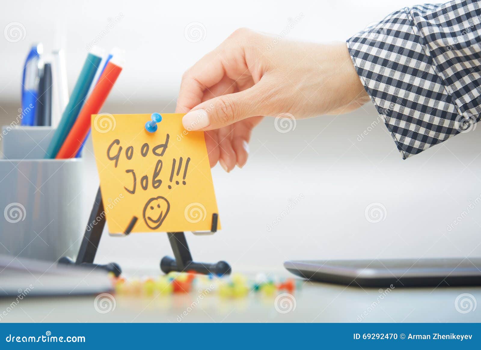 Good Job Text on Adhesive Note Stock Photo - Image of incentive ...