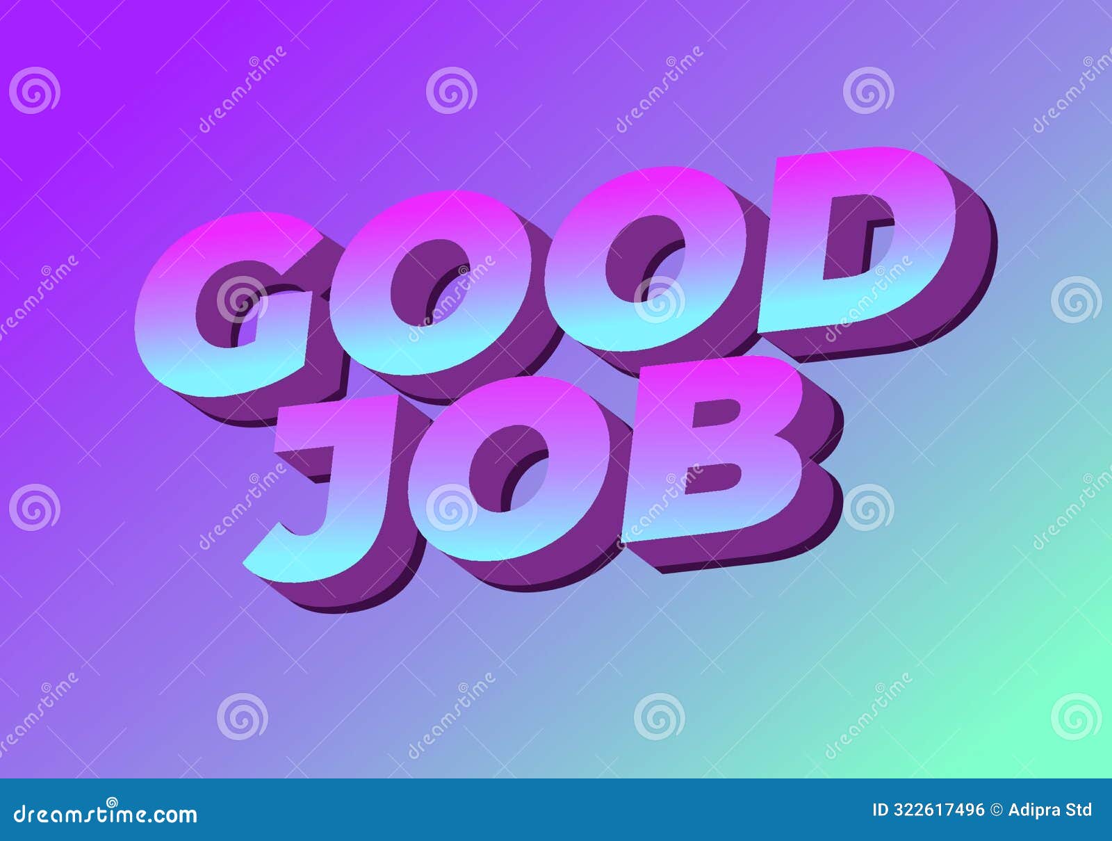 Good Job Text Effect In 3d Style And Good Colors Stock Vector Illustration Of Concept
