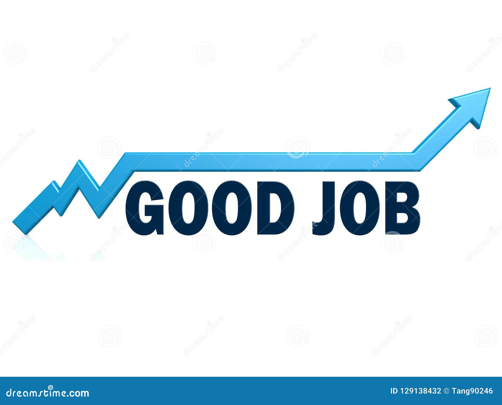Good Job Word with Blue Grow Arrow Stock Illustration - Illustration of ...