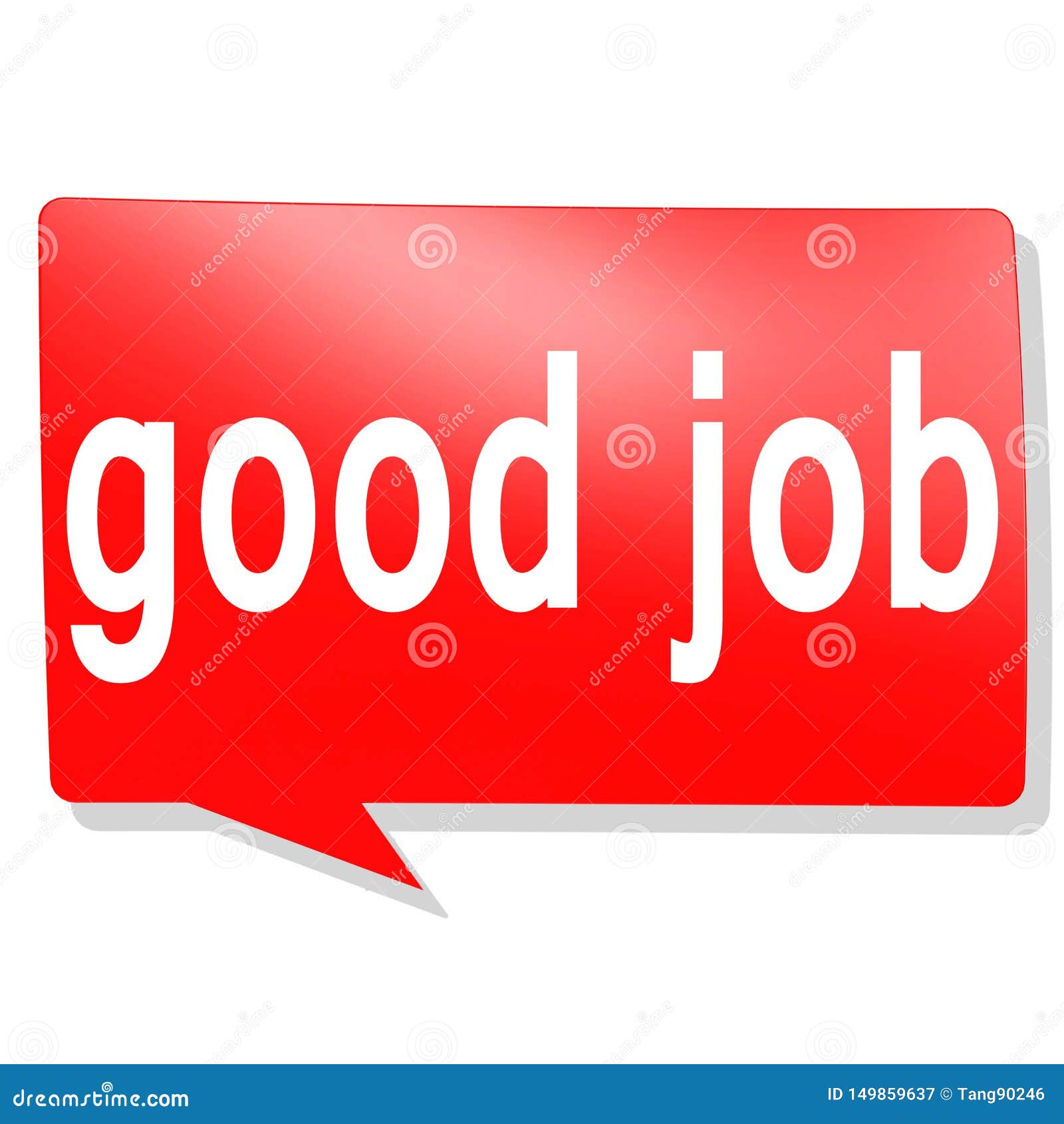 Good Job Word on Red Speech Bubble Stock Illustration - Illustration of ...