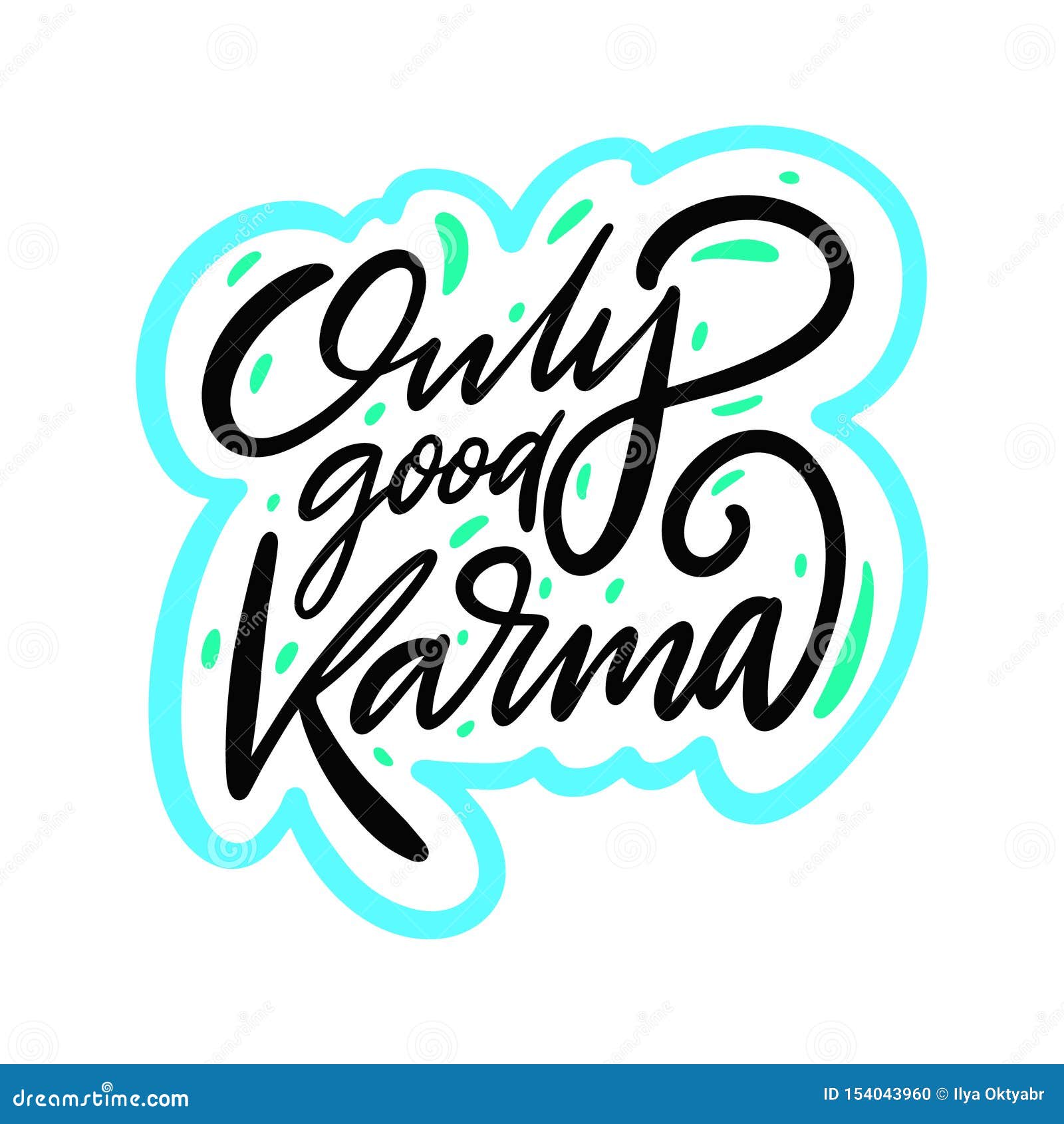 Karma Hand Drawn Vector Lettering. Scandinavia Style. Isolated On White ...