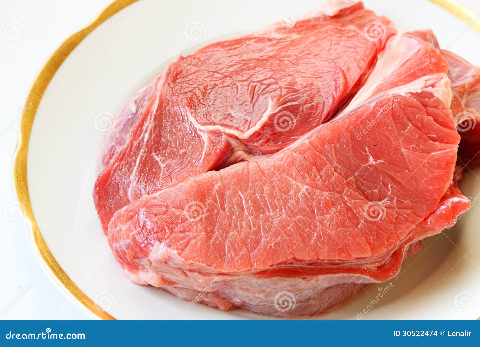 Good lean cut of raw beef stock photo. Image of piece - 30522474