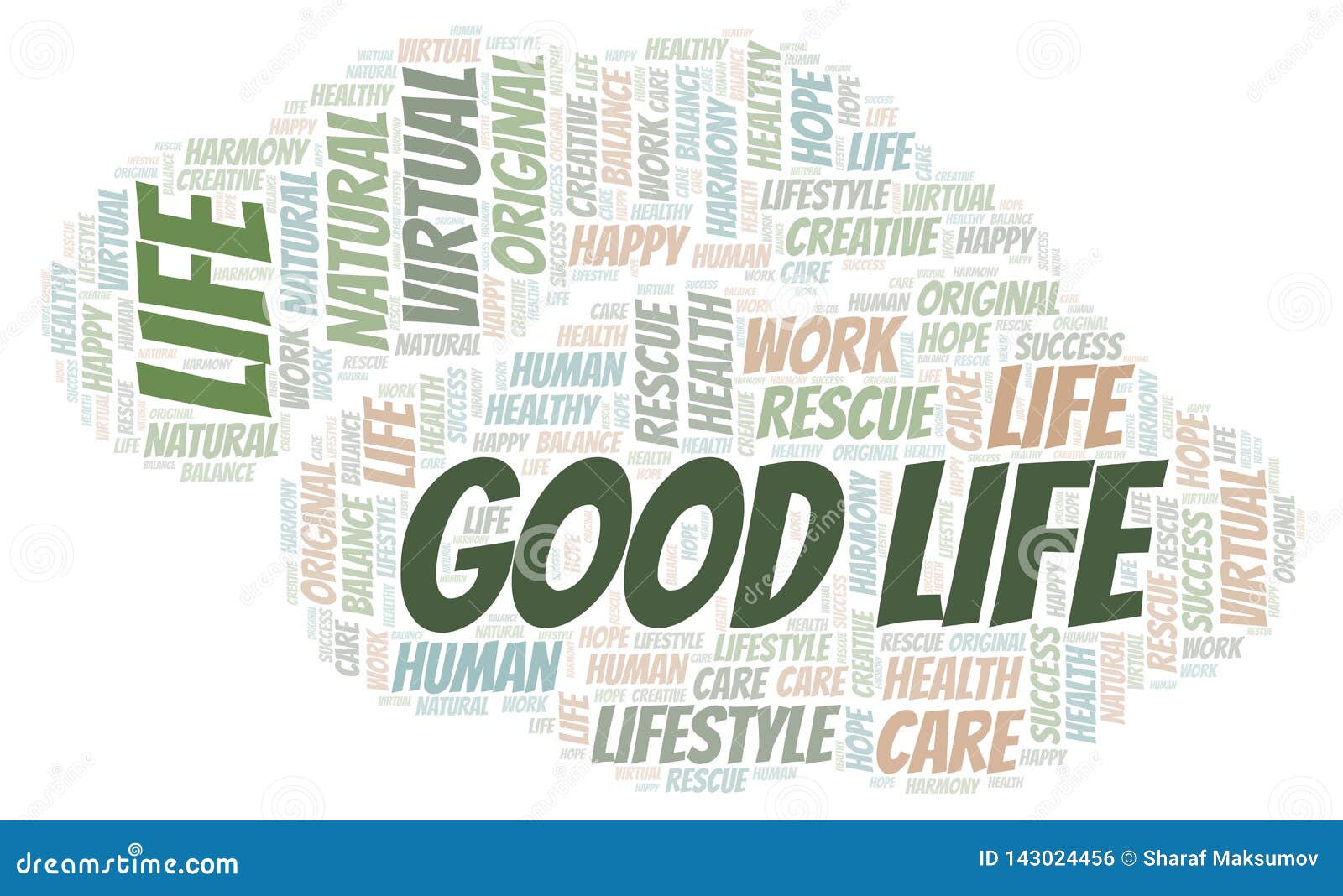 Good Life word cloud stock illustration. Illustration of lifestyle ...