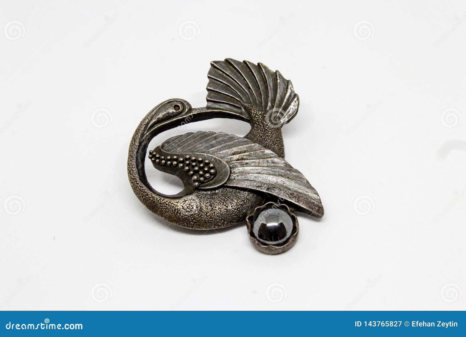 A Good Looking Antique Silver Swan Shaped Badge Stock Image - Image of ...