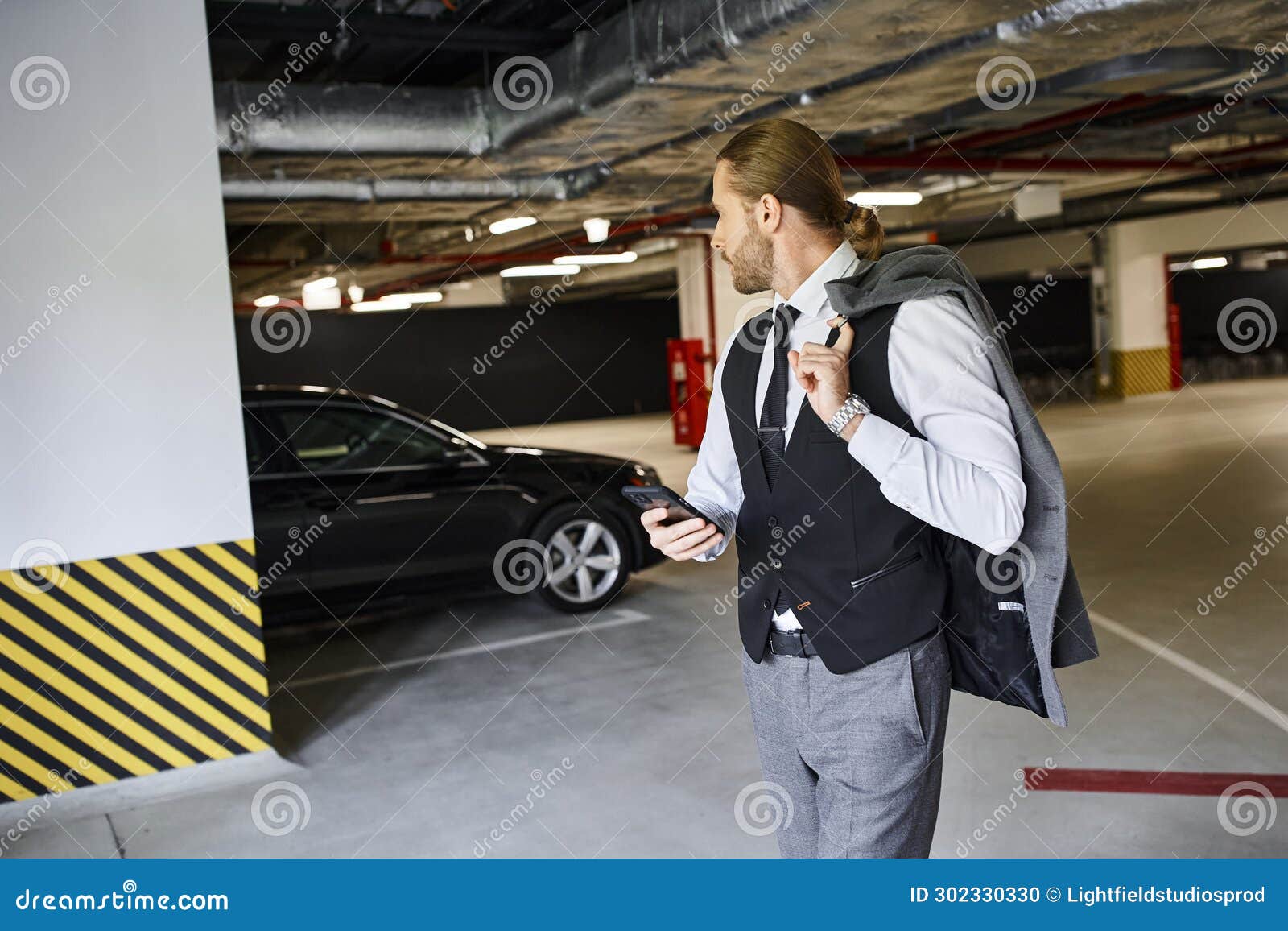 Good Looking Bearded Man in Black Stock Photo - Image of handsome ...