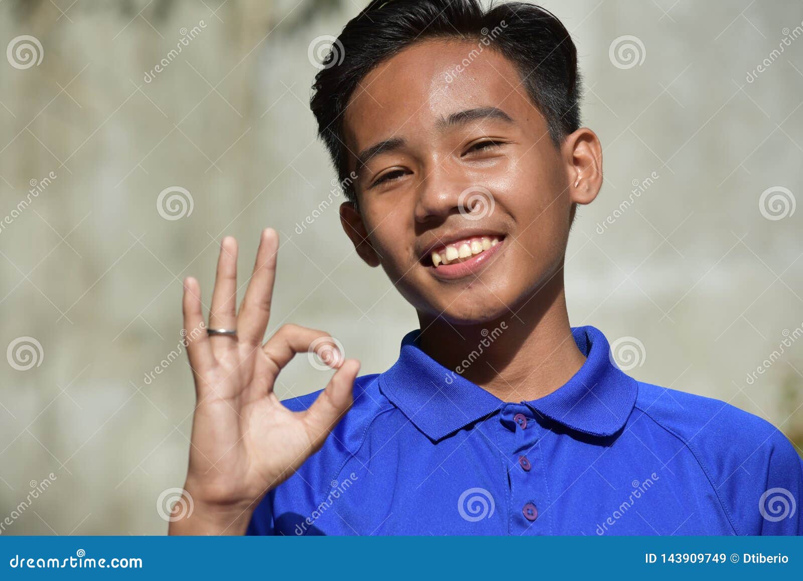 Good Looking Boy and Okay Sign Stock Image - Image of excellent, male ...