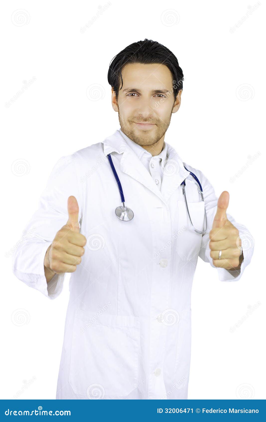 Good Looking Doctor Thumb Up Happy Stock Image - Image of handsome ...
