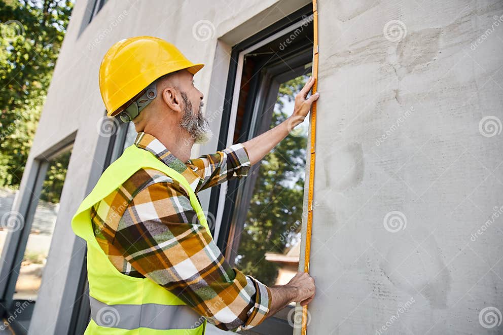 Good Looking Hardworking Construction Worker with Stock Image - Image ...