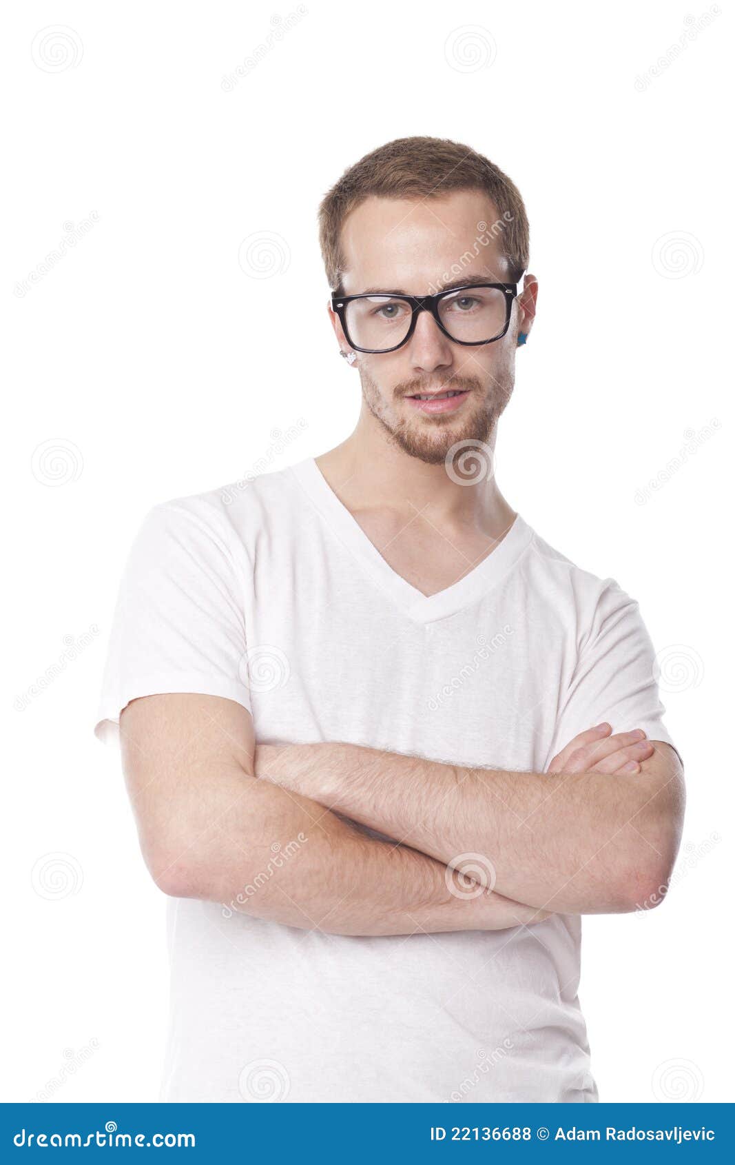 Good Looking Man with Retro Nerd Glasses Stock Photo - Image of retro ...