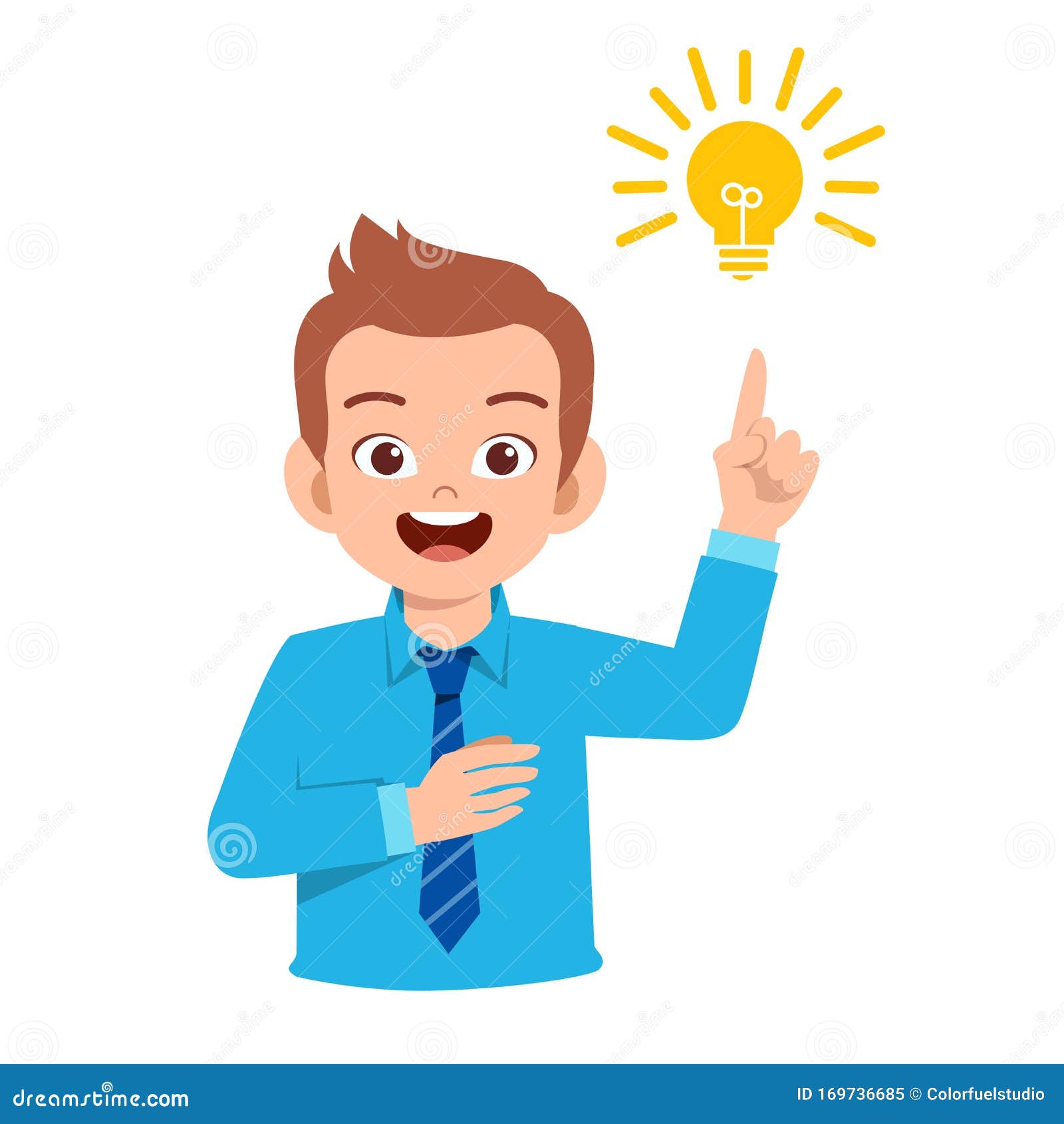 Good Looking Man Thinking about Great Idea Stock Vector - Illustration ...