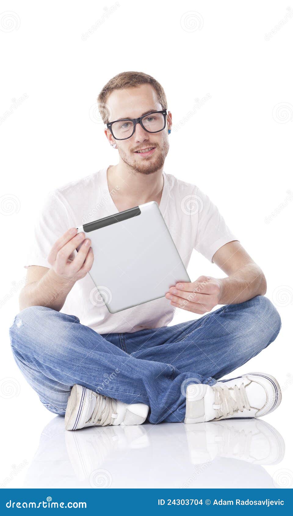 Good Looking Smart Guy with Tablet Computer Stock Photo - Image of ...