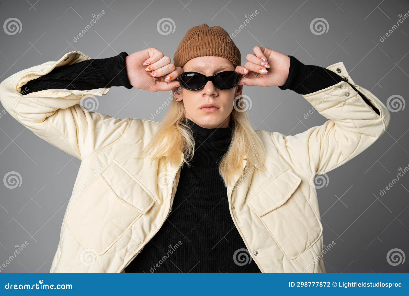 Good Looking Stylish Non Binary Model Stock Photo - Image of confidence ...