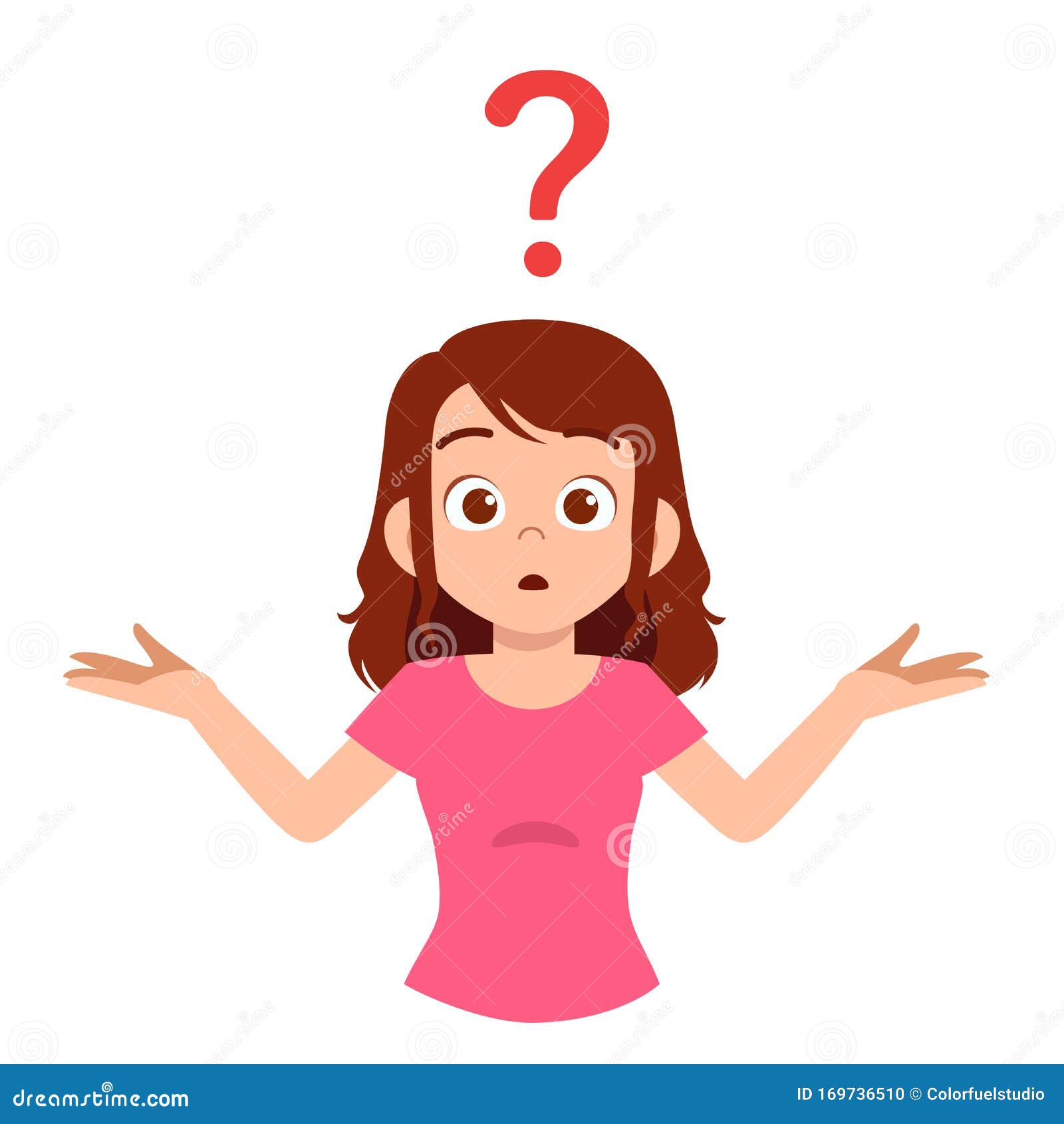 Good Looking Woman with Question Mark Above the Head Stock Vector ...