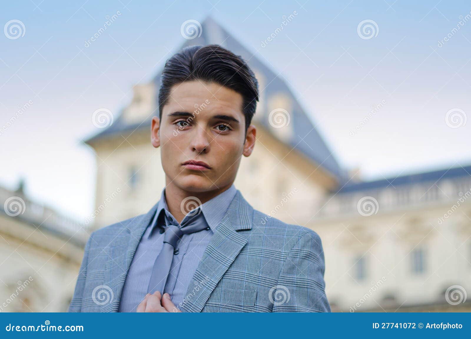 Good Looking Young Male Model and Elegant Palace Stock Photo - Image of ...