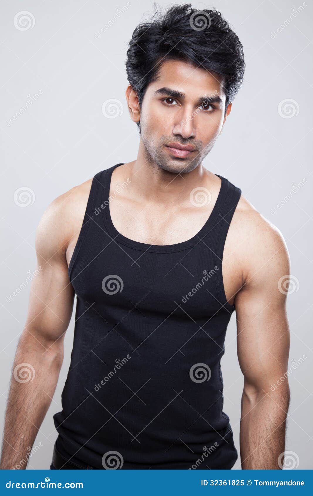 Good looking young man stock image. Image of macho, tank - 32361825