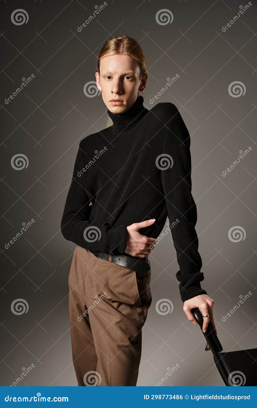 Good Looking Young Non Binary Model Stock Photo - Image of androgynous ...