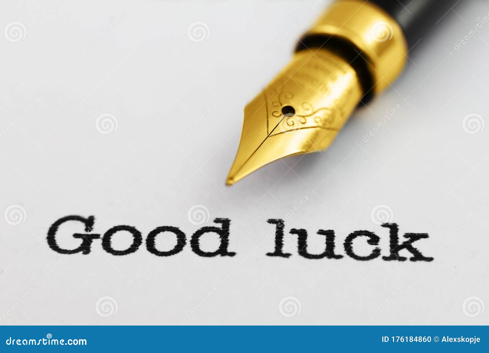 Good luck stock photo. Image of signature, writing, isolated - 176184860