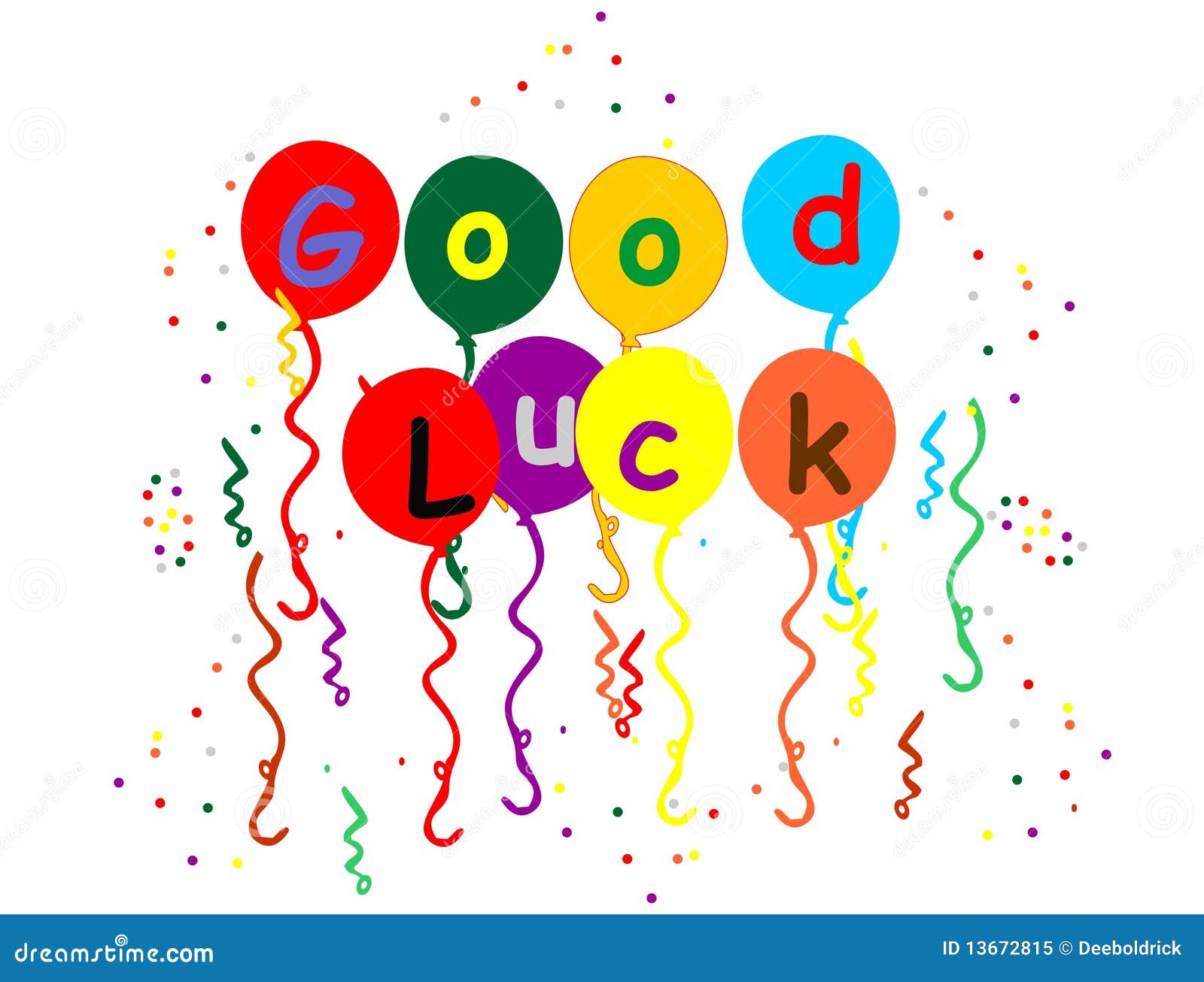 Good Luck Balloons , Streamers and Confetti Stock Vector - Illustration ...