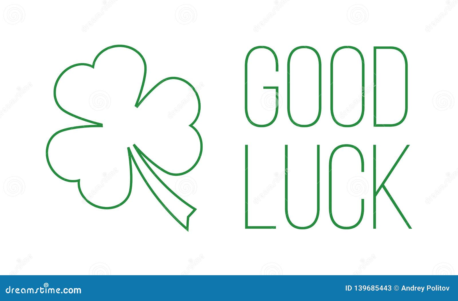 Good Luck, Card with Clover Stock Vector - Illustration of good, chance ...