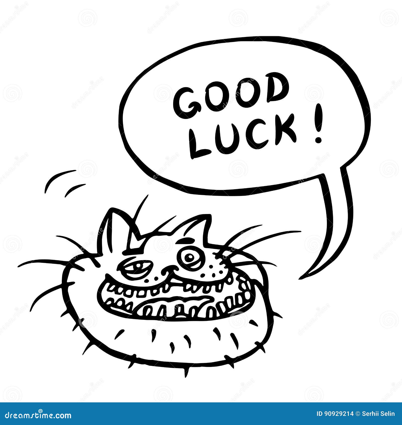 Good Luck! Cartoon Cat Head. Vector Illustration. Stock Vector ...